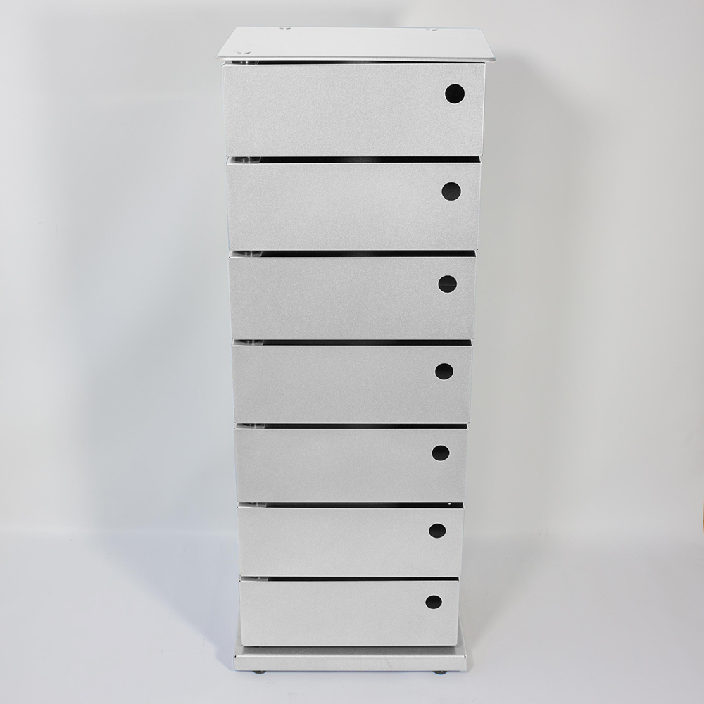 Meuble pivotant 7 casiers gris metallisé - Twist - Bath Bazaar