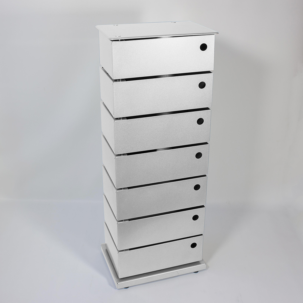 Meuble pivotant 7 casiers gris metallisé - Twist - Bath Bazaar