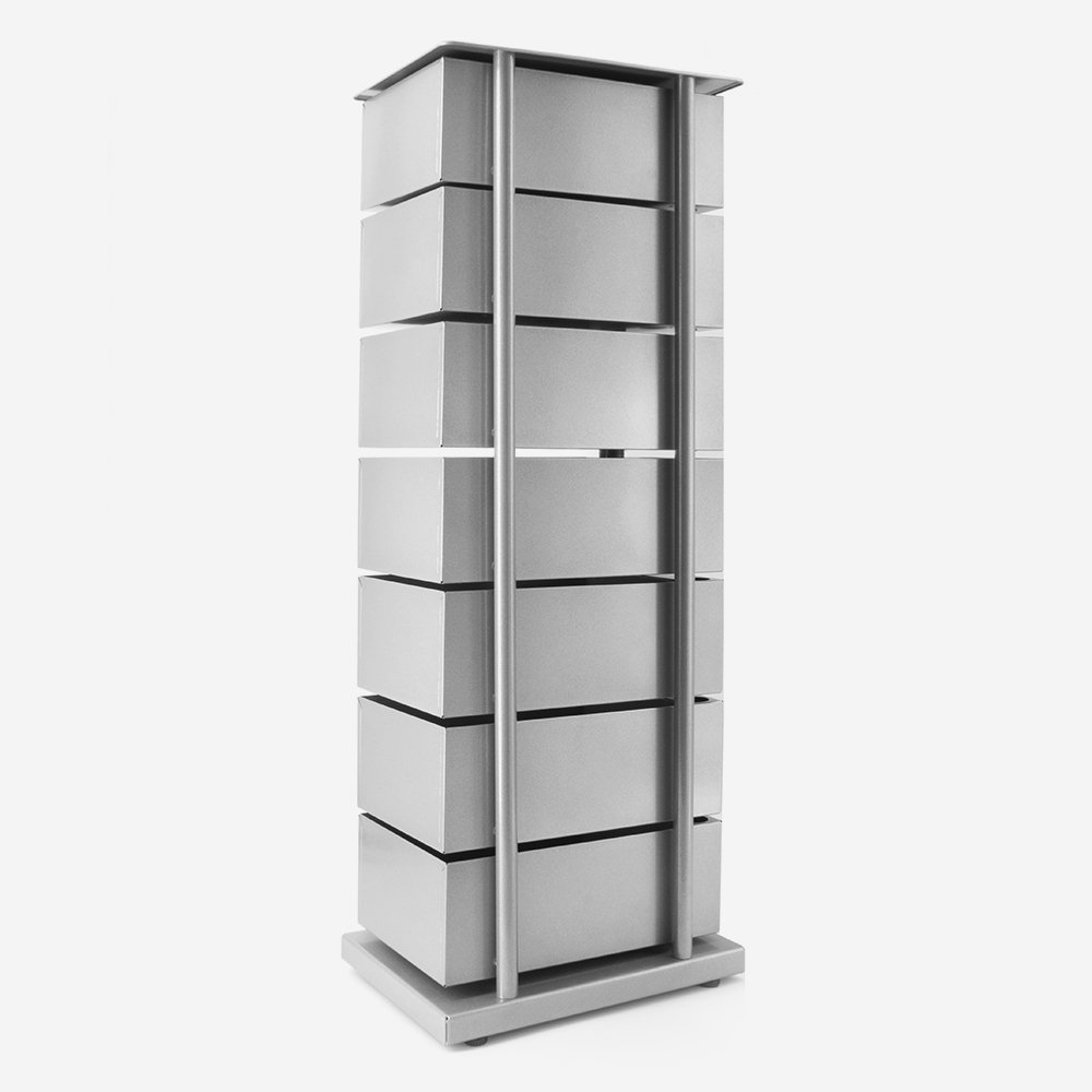 Meuble pivotant 7 casiers gris metallisé - Twist - Bath Bazaar