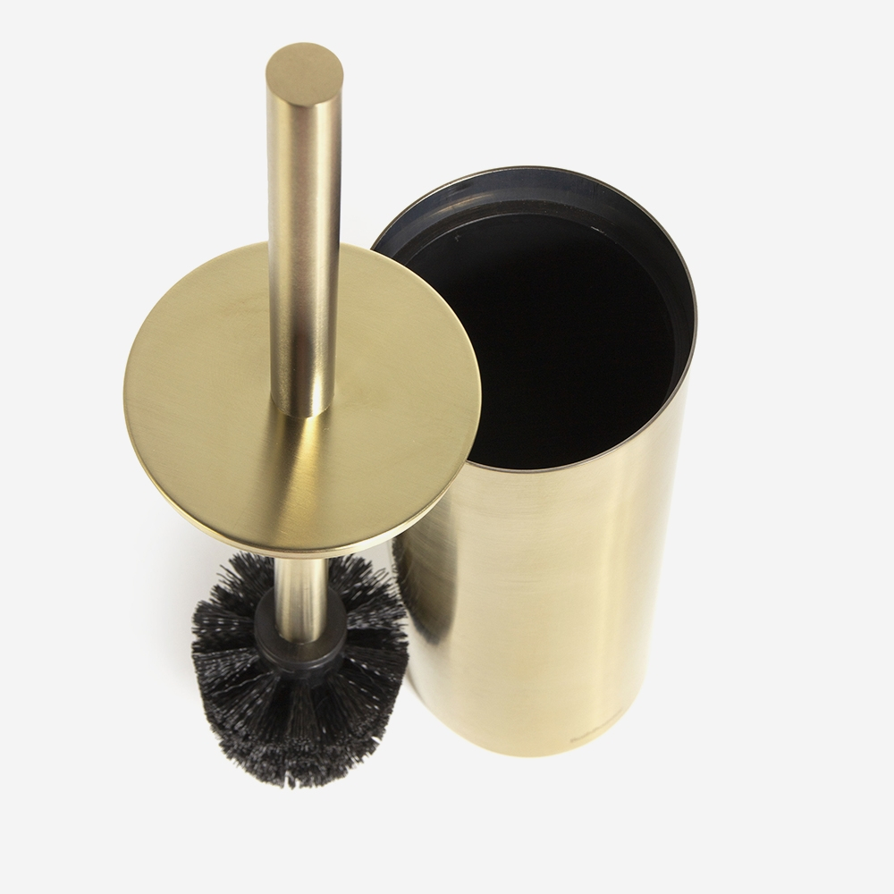 Balai brosse wc doré en inox - Haute qualité - BathBazaar